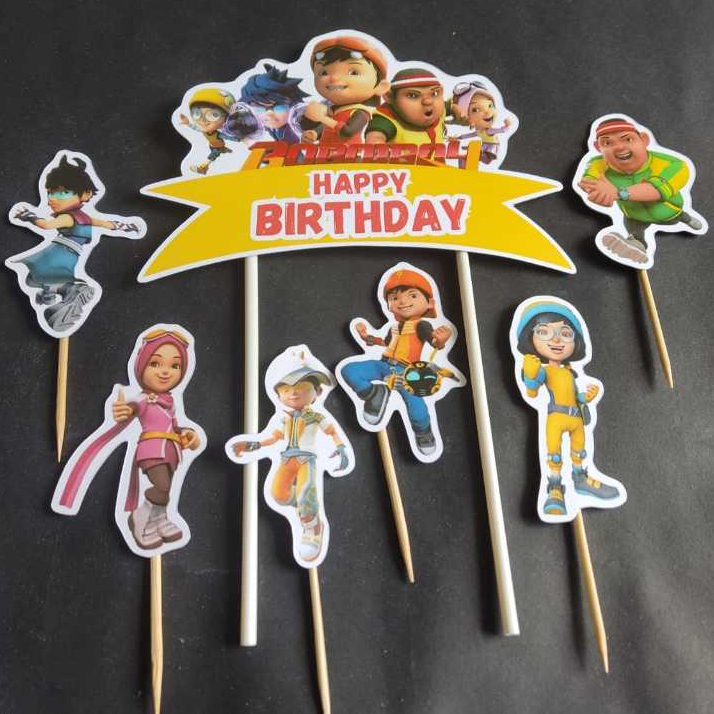 Jual topper boboiboy happy birthday hiasan kue ulang tahun | Shopee ...