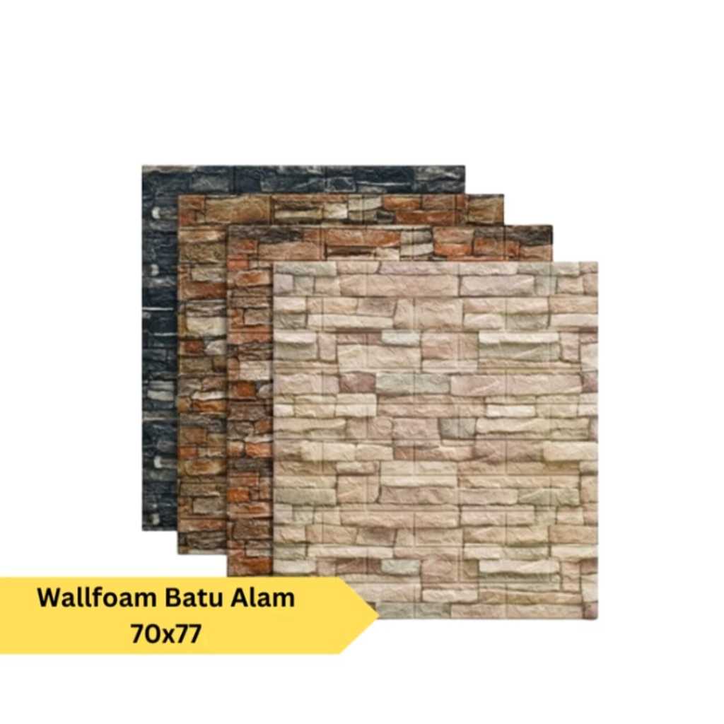 Jual Sticker Dinding 3D Foam Motif Batu Alam / Wallpaper Dinding 3D ...