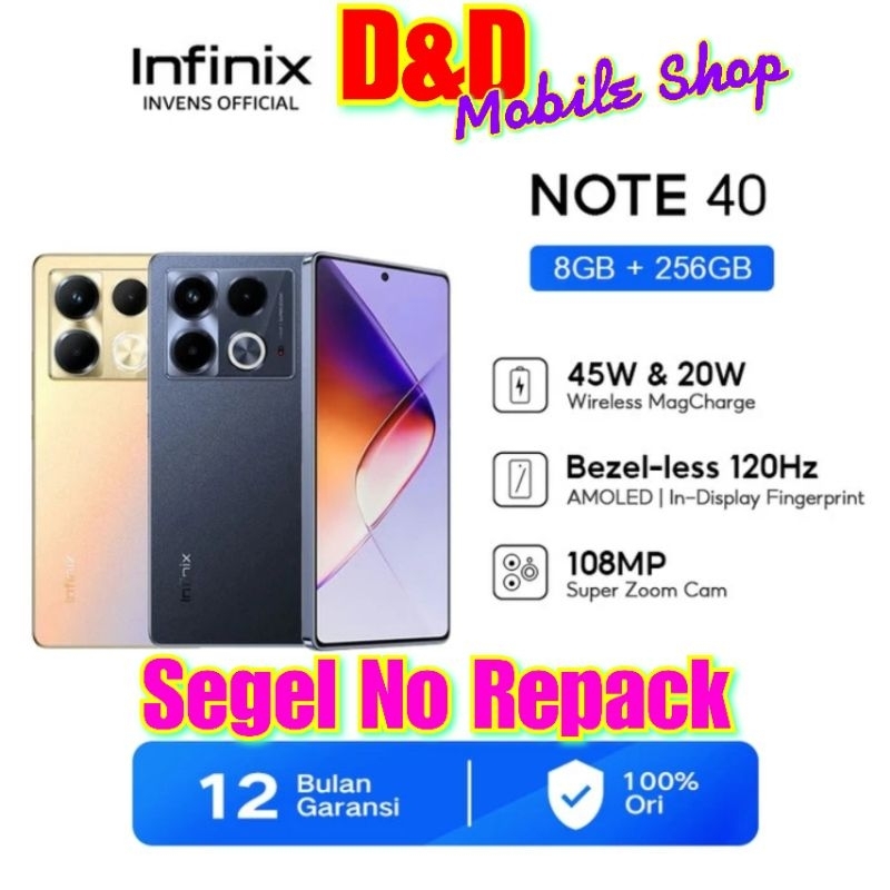 Jual INFINIX NOTE 40 NFC 8/256 AMOLED 45W GARANSI RESMI INFINIX INDONESIA | Shopee Indonesia