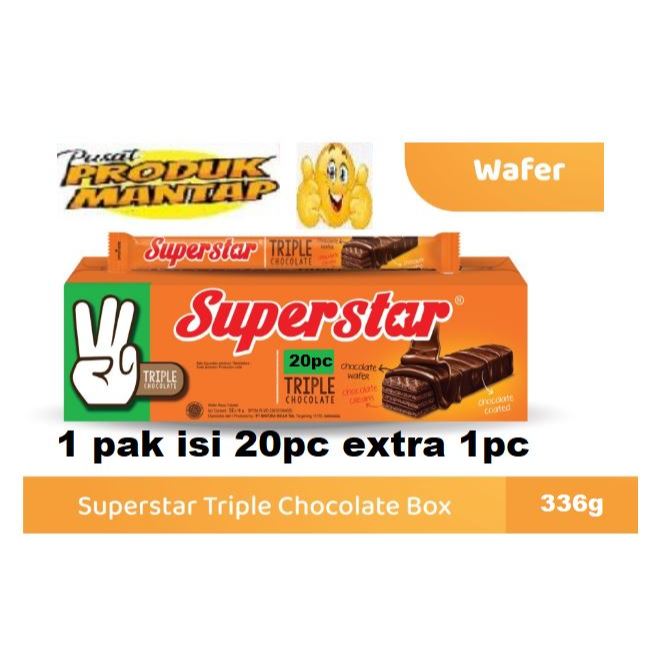 Jual Wafer Superstar (Superman) Triple Chocolate Kemasan Box (20 x 18 ...