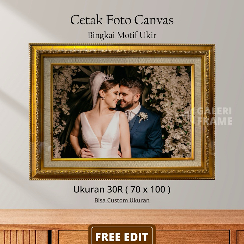 Jual Cetak Foto Kanvas Besar 30R ( 70 x 100 ) Termasuk Bingkai Motif Ukir Canvas Photo Print ...