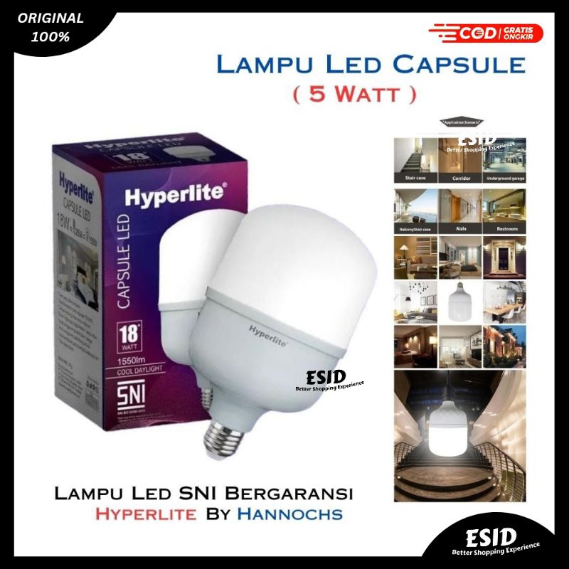 Jual HYPERLITE By Hannochs LAMPU BOHLAM LED JUMBO SNI 5w | Led Bulb Light Capsule Original ...