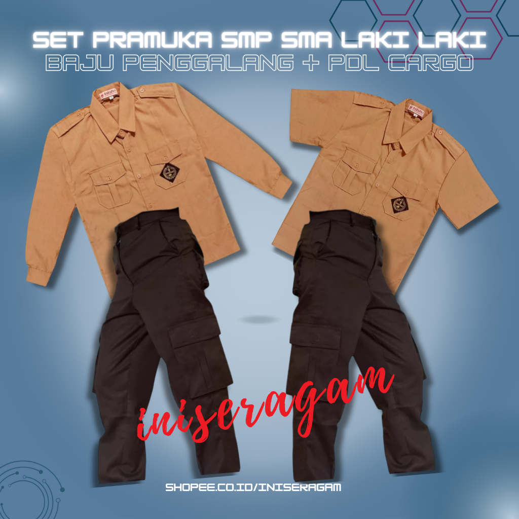 Jual INI SERAGAM - Setelan Pramuka SMP SMA Baju Penggalang Lengan Panjang Pendek Celana PDL ...