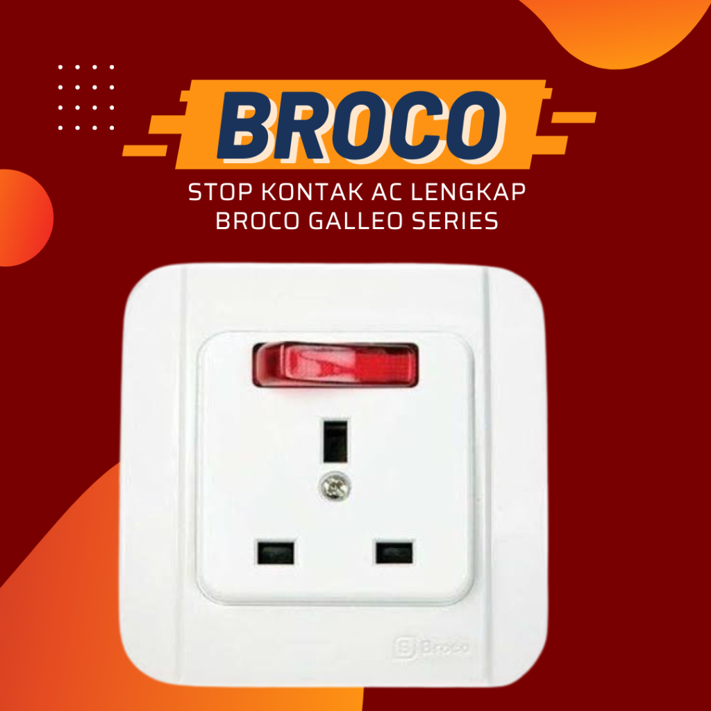 Jual Broco Galleo Putih Stop Kontak Socket Outbow Komplit Lengkap AC 3 ...