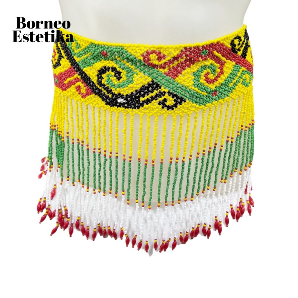 Jual Baju Adat Dayak Ikat Pinggang Manik Manik Aksesoris Dayak Motif ...