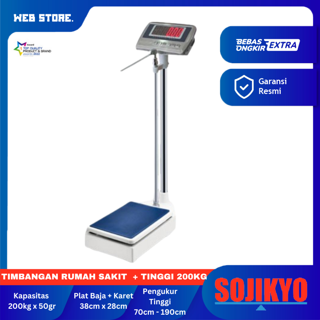 Jual Timbangan Badan & Pengukur Tinggi Sojikyo 200kg 200 kg Rumah Sakit ...