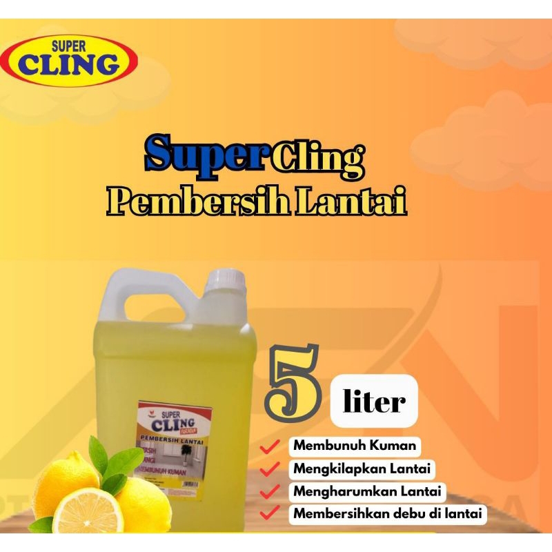 Jual super cling_pembersih lantai ukuran 5 liter | Shopee Indonesia