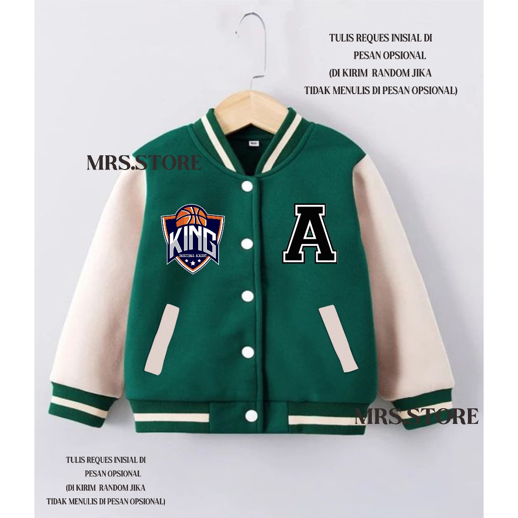 Jual Jacket Baseball varsity Anak Laki Laki Perempuan KING Umur 2 3 4 5 ...