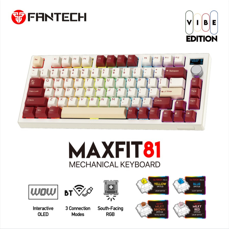 Jual FANTECH MAXFIT81 Wireless 75% Mechanical Keyboard Gaming PBT ...