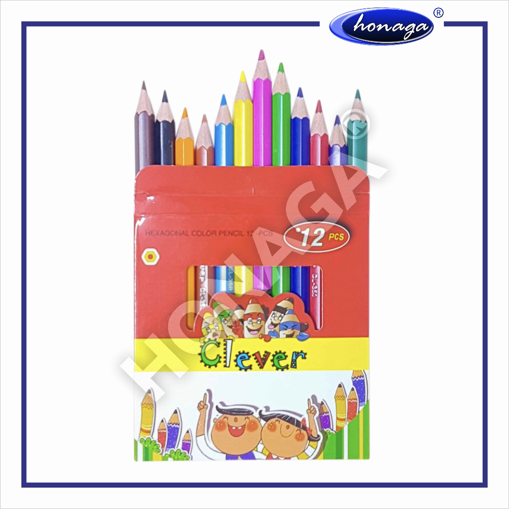 Jual Pensil 12 Warna Clever Star Pendek | Shopee Indonesia