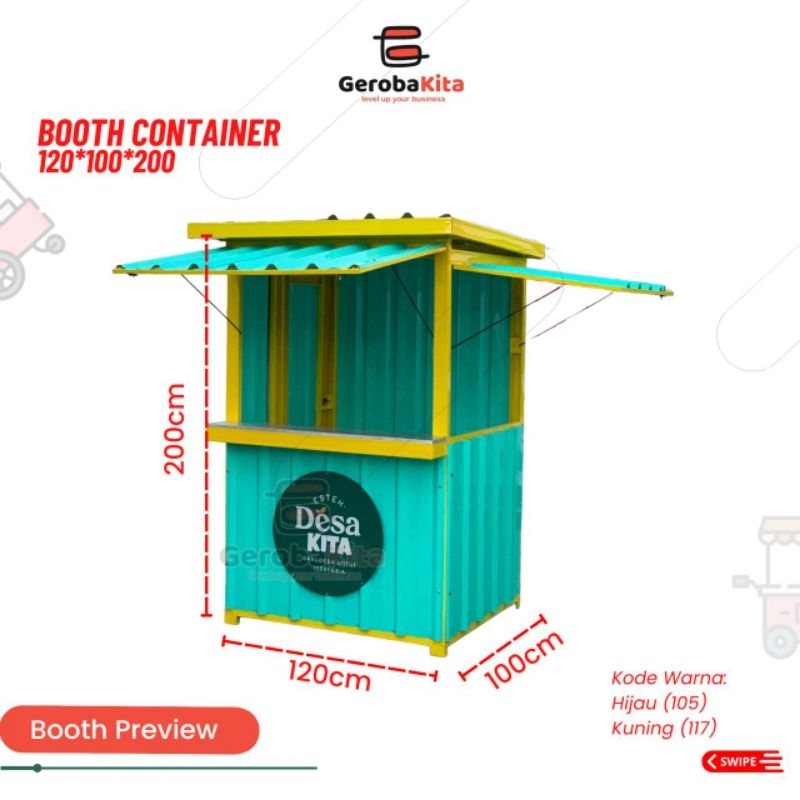 Jual booth kontainer ukuran 120x100x200 custom lantai murah | Shopee ...