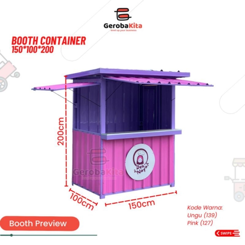 Jual booth kontainer ukuran 150x100x200 custom lantai | Shopee Indonesia