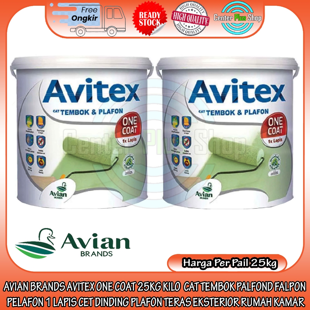 Jual AVITEX ONE COAT CAT TEMBOK MERK AVIAN BRANDS PALFOND FLAPON 25 ...