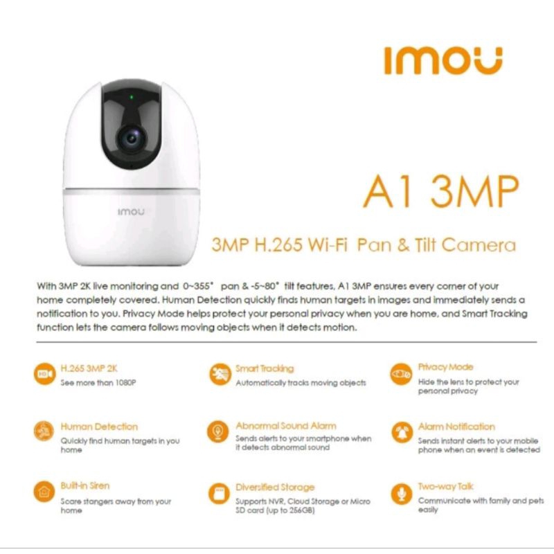 Jual Imou Ranger A1 3MP 2K Bany Camera Wifi Wireless IO Camera Rotate ...