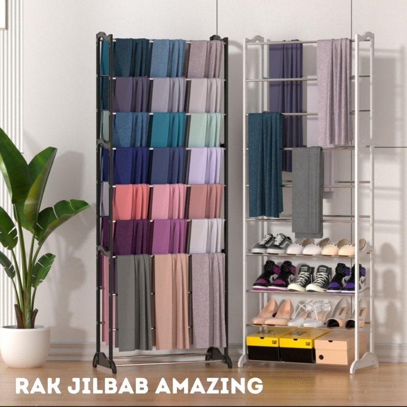 Jual Rak Hijab Amazing Shoes Rack/Rak Jilbab Rakit 10 Susun Serbaguna ...