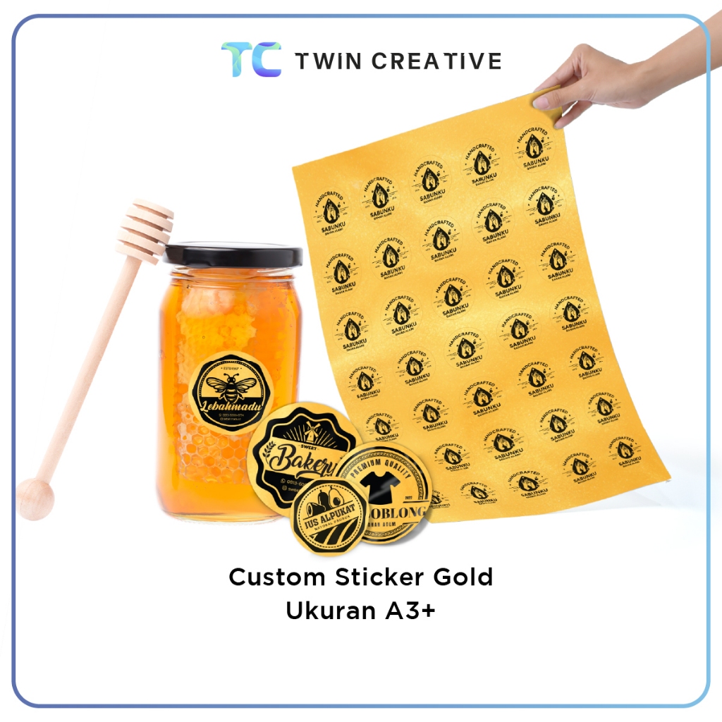 Jual Custom Sticker Gold Metallic Label Kemasan Segel Produk Exclusive ...