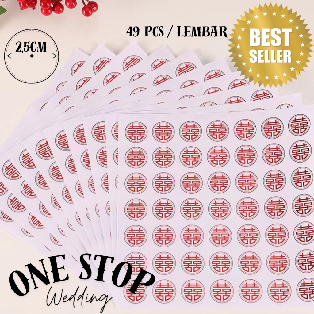 Jual [ONESTOPWEDDING] Sticker Hi / Sticker Xuang Xi / Sticker Sangjit ...