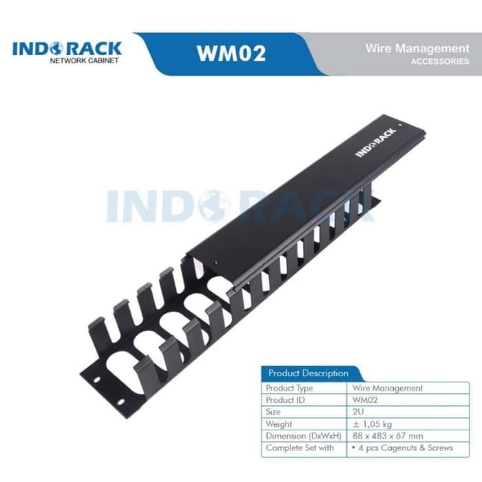 Jual WIRE MANAGEMENT 2U WM02 - HORIZONTAL CABLE WIRING INDORACK RACK ...