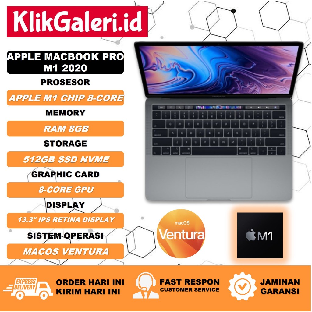 Jual Macbook Pro M1 2020 CHIP M1 SSD RETINA TOUCHBAR Grey | Shopee ...