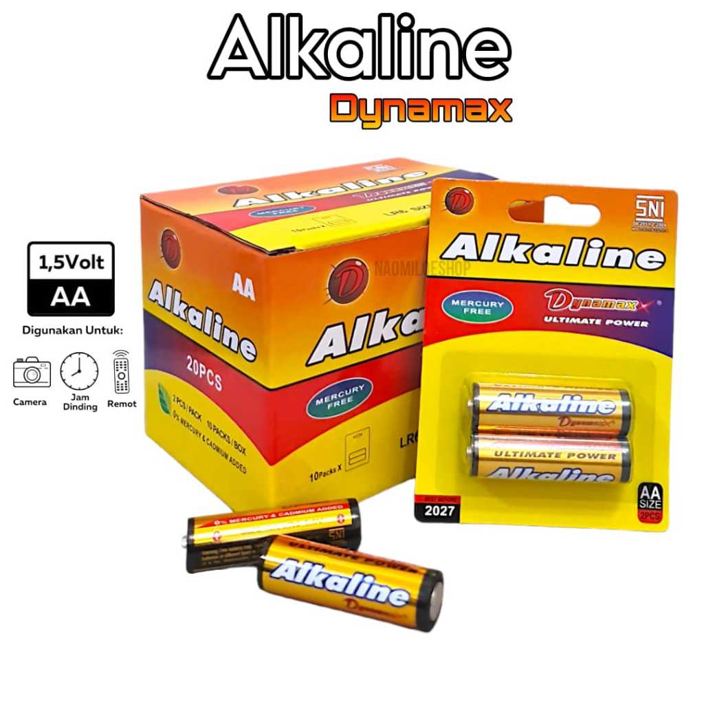 Jual 2pc Batre Alkaline AA a2 BATERAI ALKALINE DYNAMAXX AA / ISI 2PCS ...