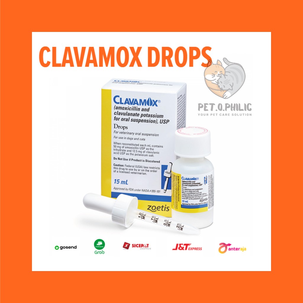 Jual Clavamox Drops Oral Suspension Antibiotik Flu / Catflu / Infeksi Kemih / Infeksi Kulit ...
