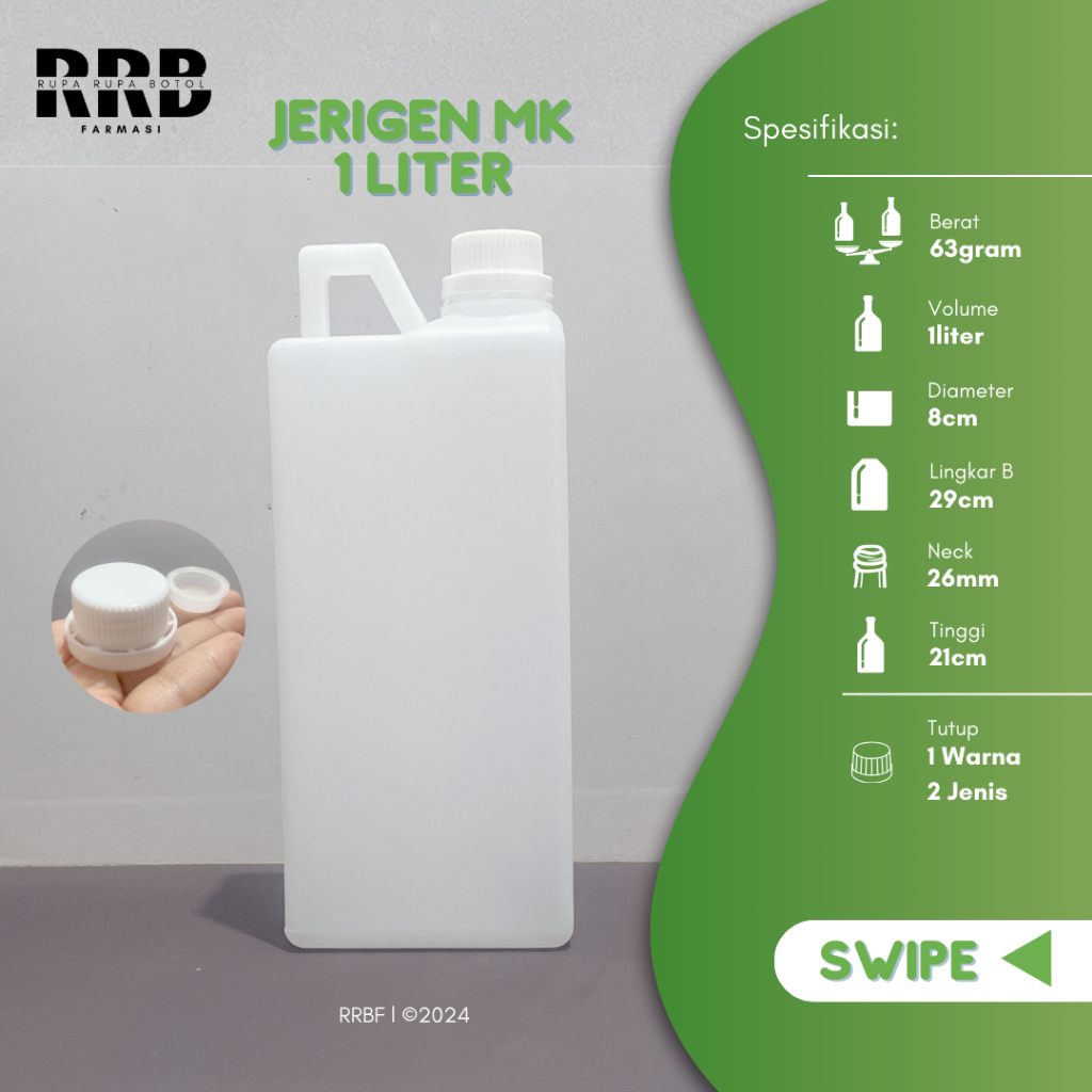 Jual JERIGEN 1 L TINGGI - JRIGEN 1 LITER KOTAK HDPE BARU JERIGEN 1 LTR ...