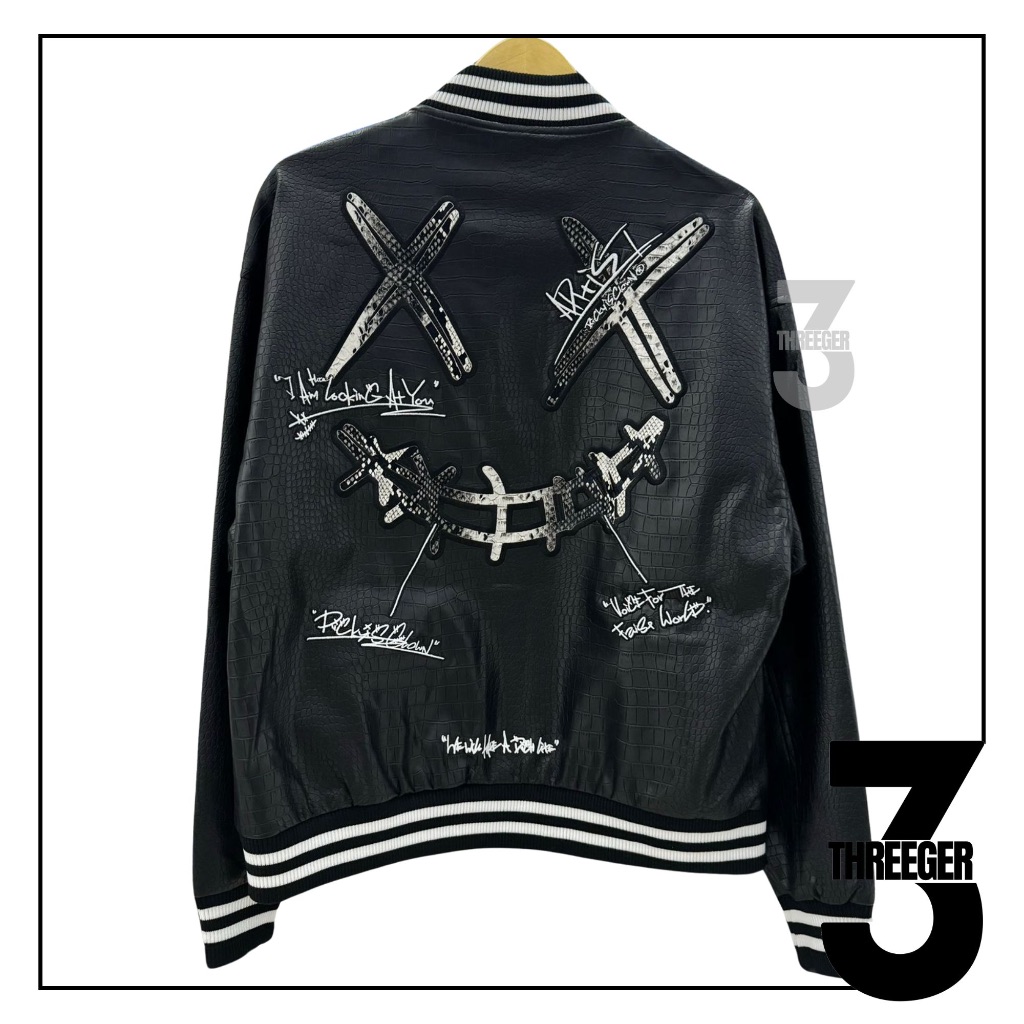 Jual RIC Ricky Is Clown Snake Skin Alligator Varsity Jacket Black ...