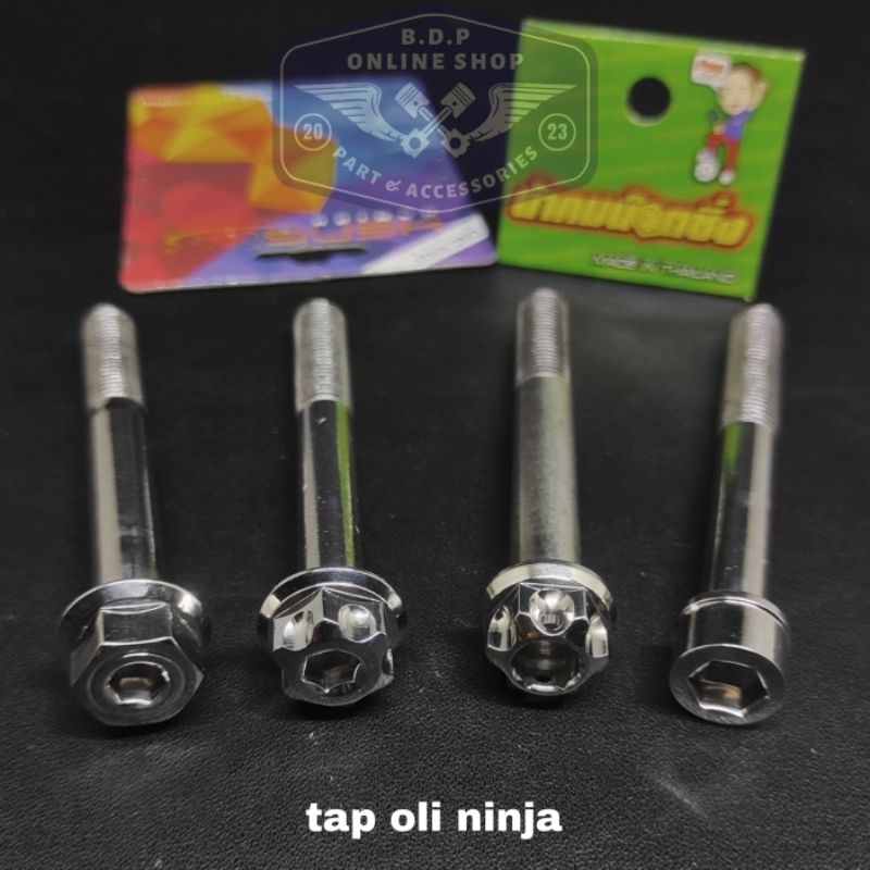 Jual baut tap oli mesin kawasaki ninja R SS KIS original probolt stainless thailand | Shopee ...