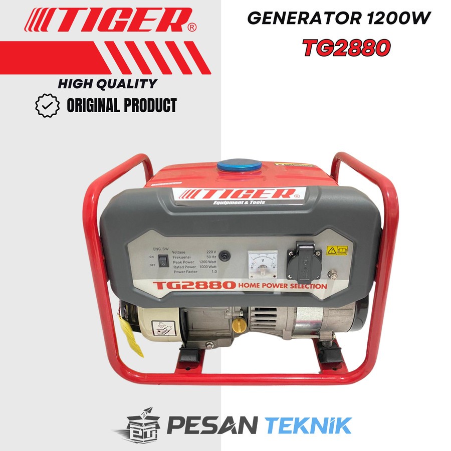 Jual GENERATOR Mesin Genset 4TAK 1200 watt TIGER TG2880 | Shopee Indonesia