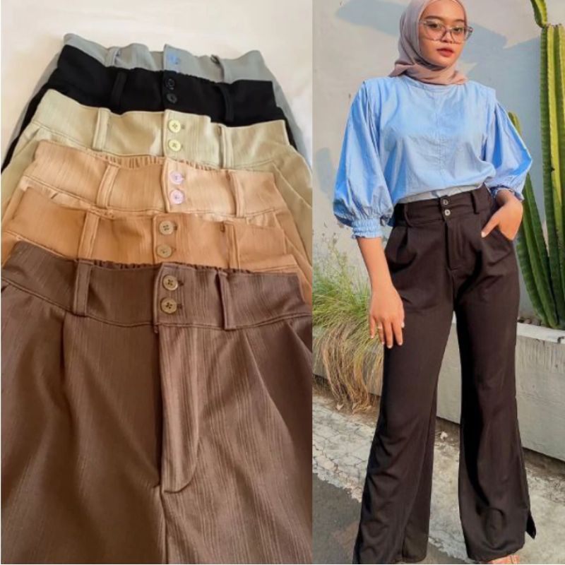 Jual Jennie Knit Cutbray Knit Premium Celana Kulot Wanita Cutbray ...
