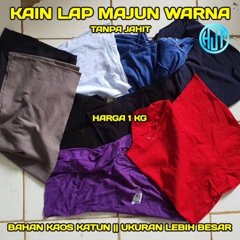 Jual Kain Lap Majun Warna 1 KG – Serap Air, Oli, Minyak | Tanpa Jahit ...