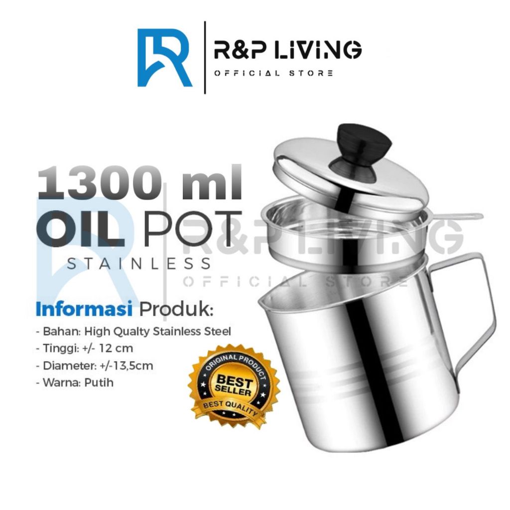 Jual R&P [READY STOK] Oil Pot Saringan Tempat Minyak Goreng Stainless ...
