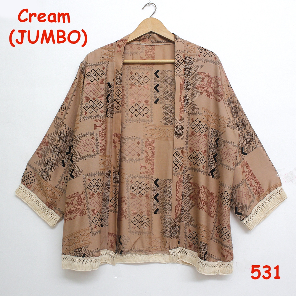 Jual 𝑱𝒂𝒌𝒂𝒓𝒕𝒂𝑭𝒂𝒔𝒉𝒊𝒐𝒏 cardigan JUMBO XXL ld 118 tribal motif etnic batik ...