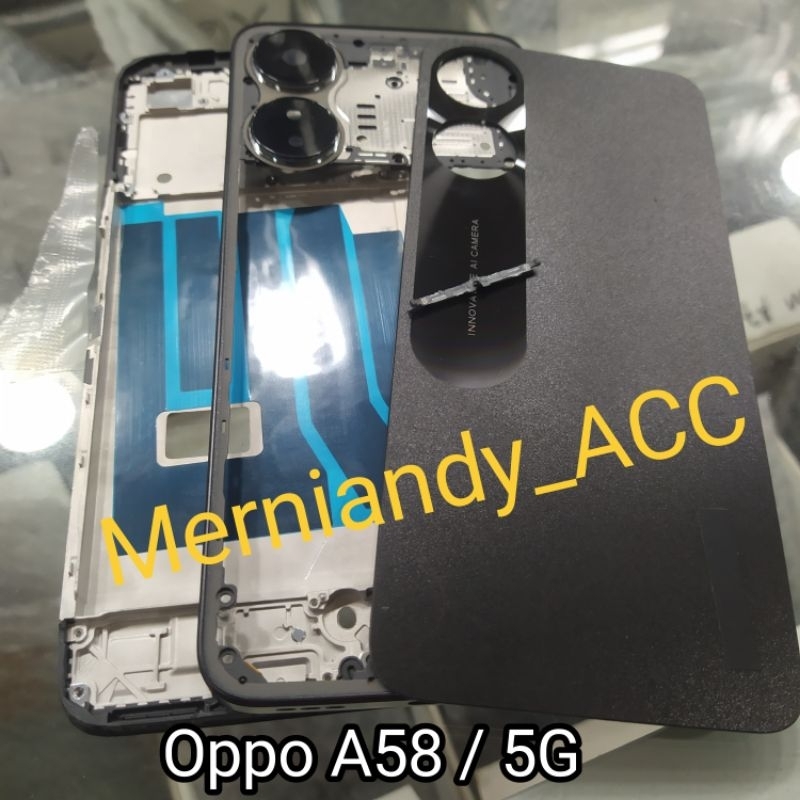 Jual Cessing hausing fullset frame Lcd Oppo A58 / 5G Backdor + Bazzel ...