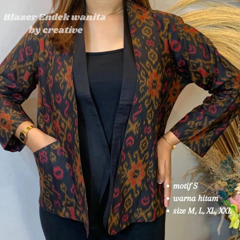 Jual Blazer Endek Bali Motif S et 1 | Shopee Indonesia