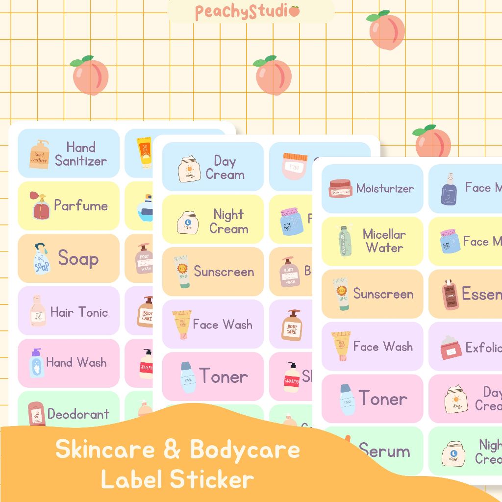 Jual Aesthetic Skincare Bodycare Sticker Stiker | Shopee Indonesia