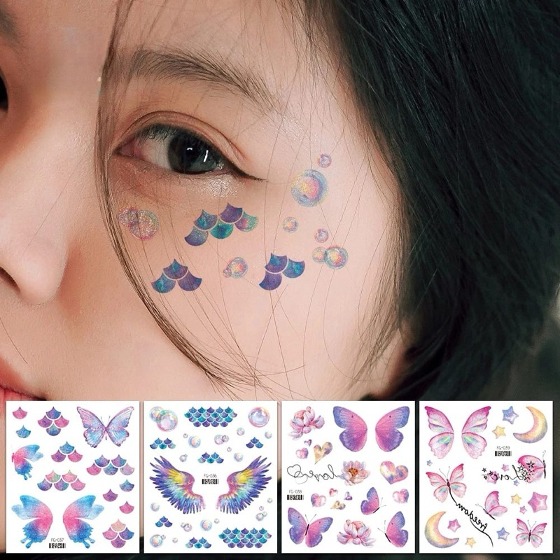 Jual Sticker stiker tattoo wanita pria girls berwarna glitter keren ...