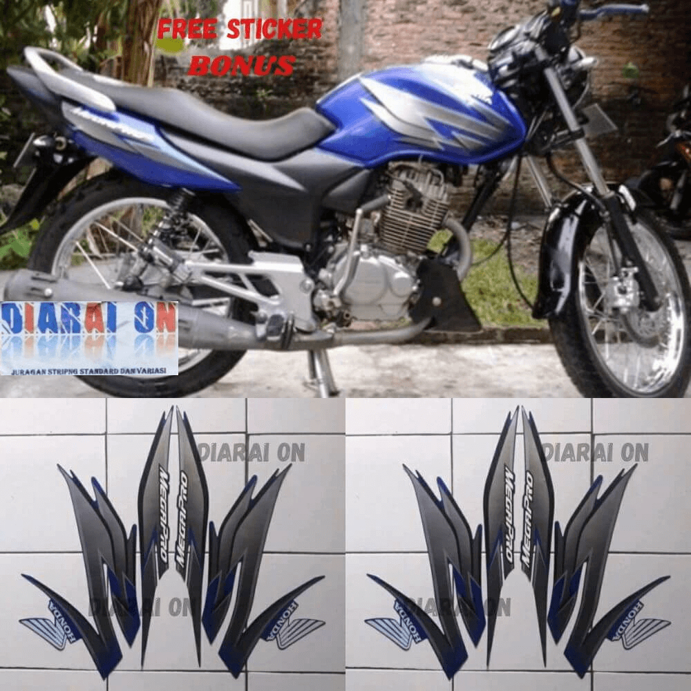 Jual Striping Stiker Honda Megapro 2008 2009 - Mega pro Primus Biru ...