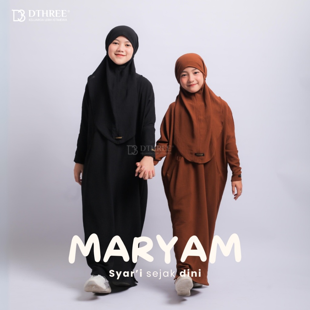Jual Dthree - Abaya Anak Maryam Series ( Nespresso & Hitam ) Set Kids Syari Baju Gamis Anak ...