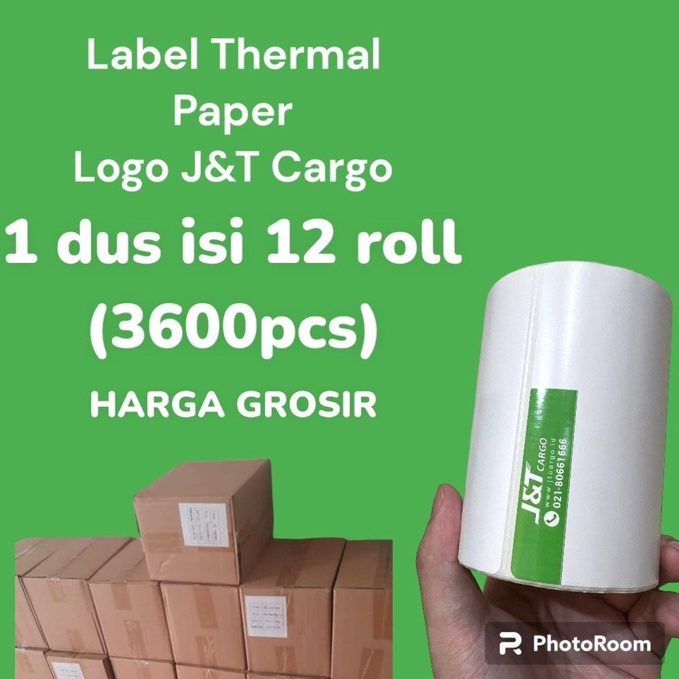 Jual Kertas Thermal Label Barcode JNT Cargo 1 DUS isi 12 Roll 1x1mm ...