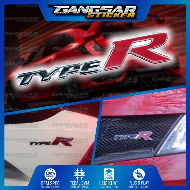 Jual Emblem timbul honda Type R / Emblem Type R | Shopee Indonesia