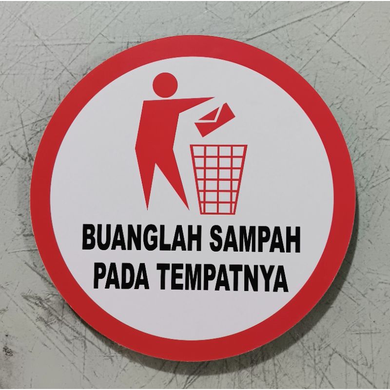 Jual buang sampah dilarang signage petunjuk tanda rambu akrilik ...