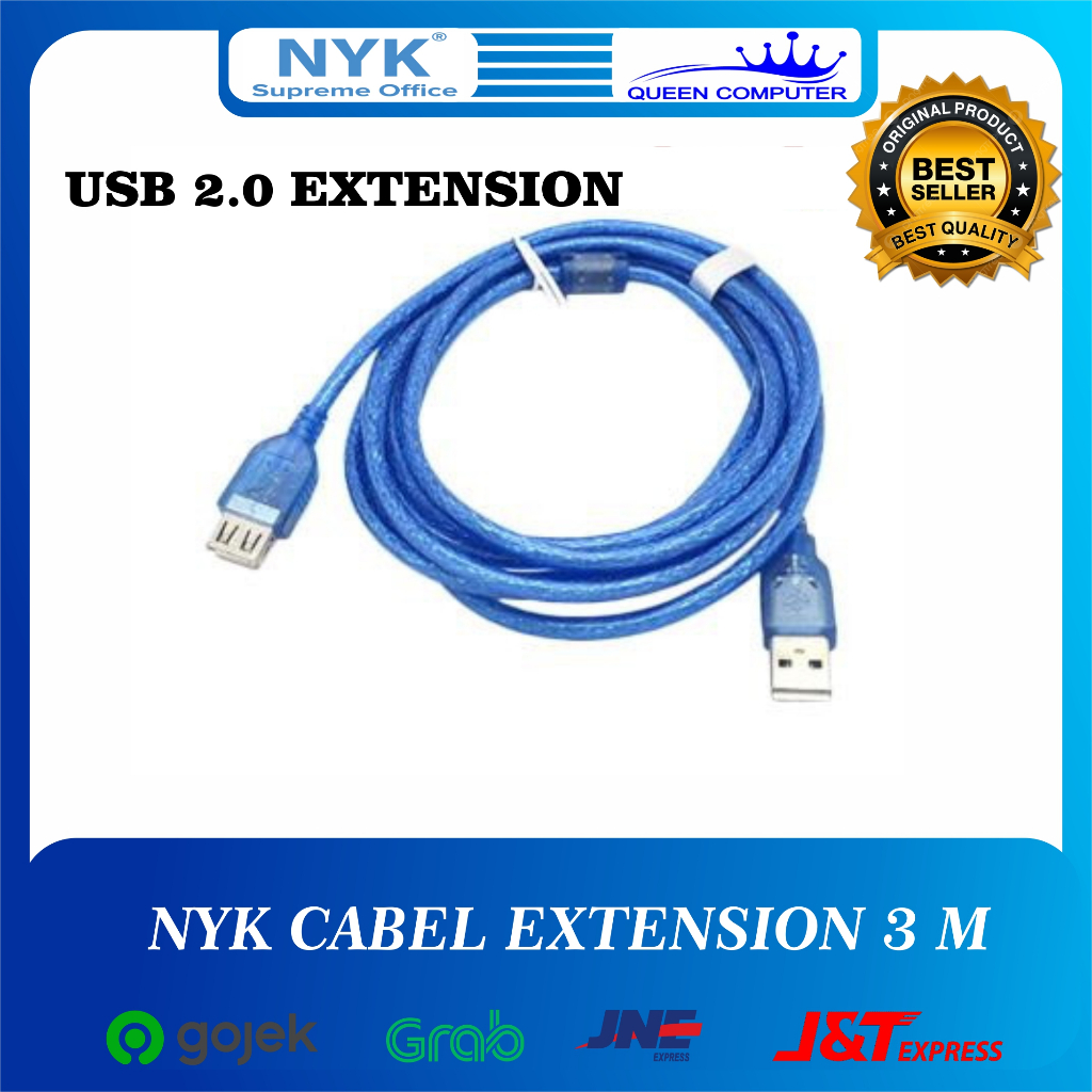 Jual Kabel Usb Extension Panjang 3 meter NYK | Shopee Indonesia