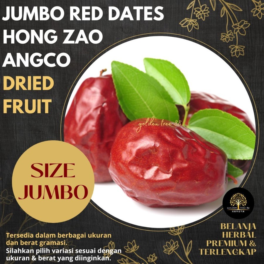 Jual 500 gram Premium Angco Size Jumbo Hongzao Red Dates Hong zao Buah ...