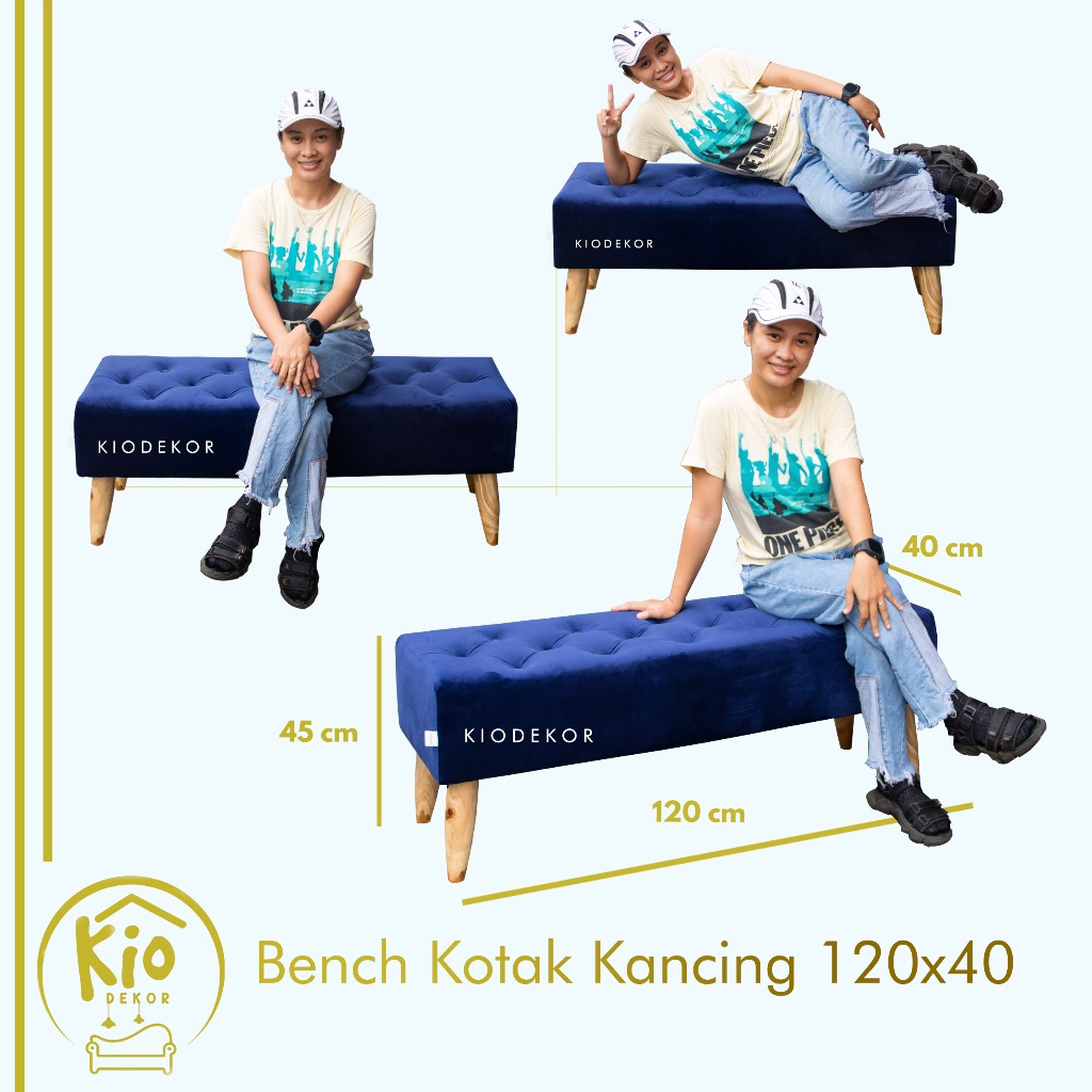 Jual Bench Kotak 120x40x45cm - Sofa Minimalis - Stool Panjang - Kursi ...