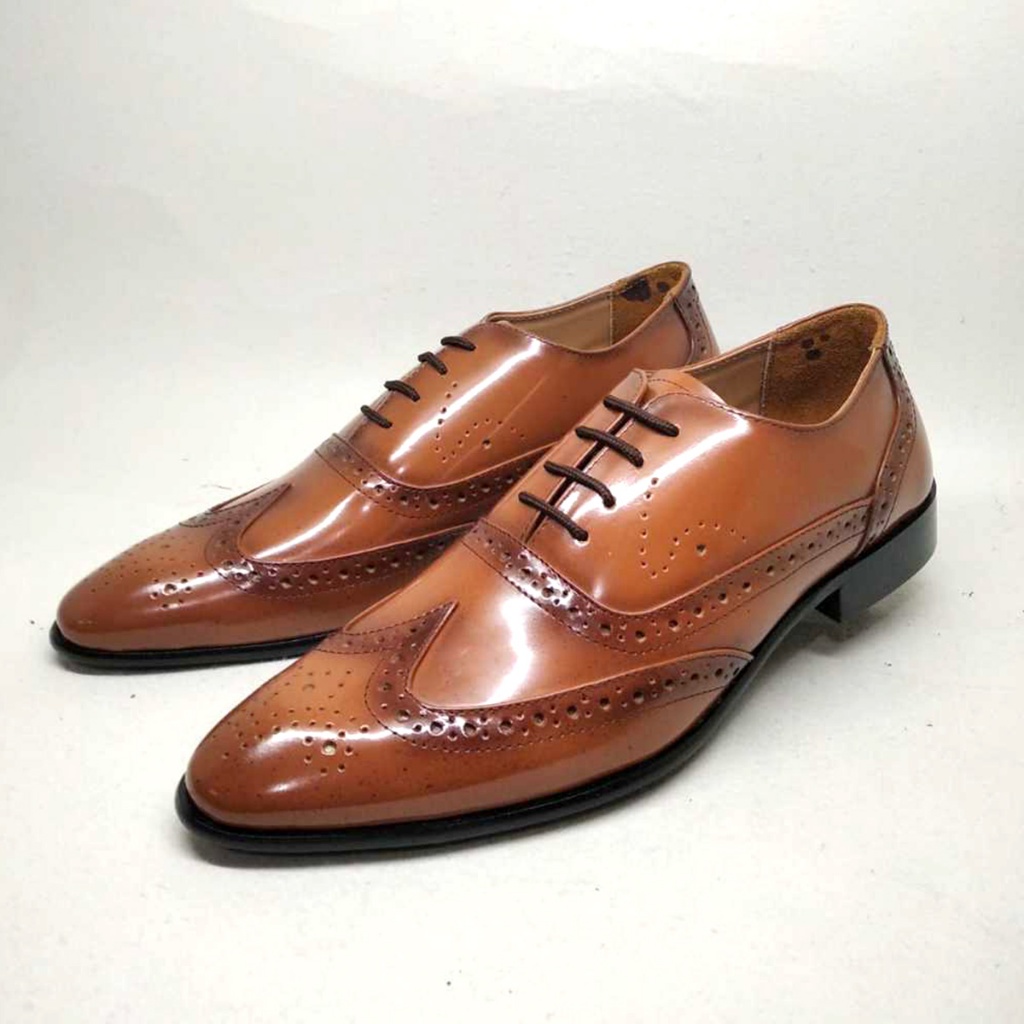 Jual Sepatu Oxford Pria Kulit Sepatu Pantofel Formal Cowok Wingtip ...