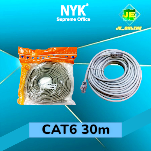 Jual Kabel Lan UTP CAT 6 cat6 Panjang 30 Meter NYK 30M | Shopee Indonesia