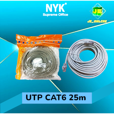 Jual Kabel LAN UTP Cat 6 cat6 Panjang 25 Meter NYK 25M | Shopee Indonesia