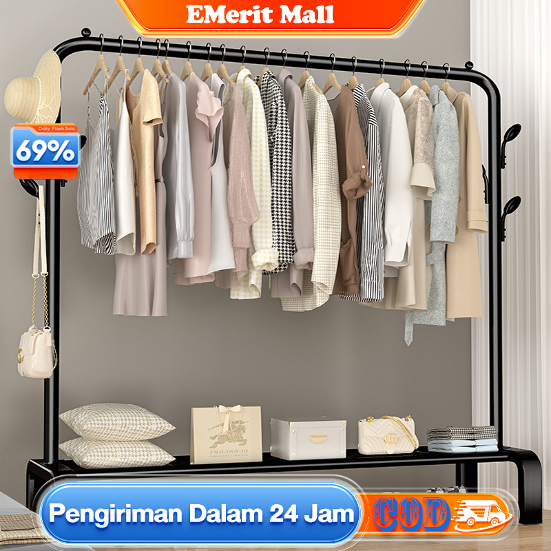 Jual Stand Hanger Besi Rak Baju Gantung Gantungan Baju Berdiri Rak ...