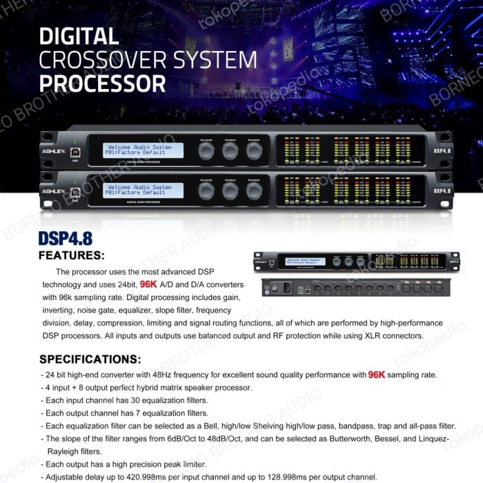 Jual DLMS Management Speaker Crossover Digital ASHLEY DSP 4.8 - 4 input 8 output Original ...